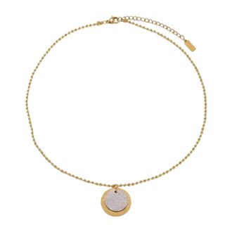 Dansk Copenhagen LIV Waterproof 18K Gold Plated Duo Tone Necklace - Adjustable Chain & Brushed/Sanded Stainless Steel - Femme - Accessoires - Jaune - Taille: ONE Size