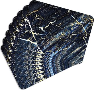 MG Design Set aus 8 Kork-Platzsets - Marble Gold 2 - 30 x 40 cm - hitzebeständig & abwischbar, mit Korkrückseite