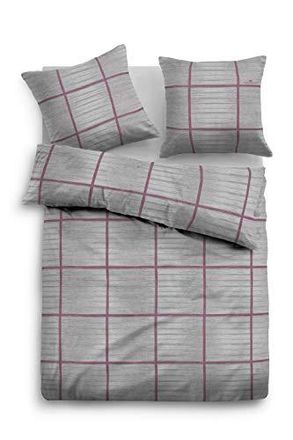 Tom Tailor 0009877 Bettw&auml;sche Garnitur mit Kopfkissenbezug Flanell 1x 155x220 cm + 1x 80x80 cm mauwe