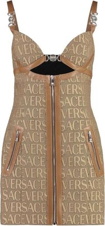 Versace Femme, Robes, Beige, Taille: 38 FR Monogram Medusa Buckle Mini Dress