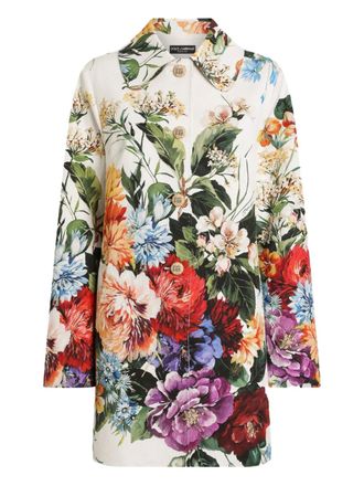 Dolce & Gabbana manteau à fleurs - Blanc