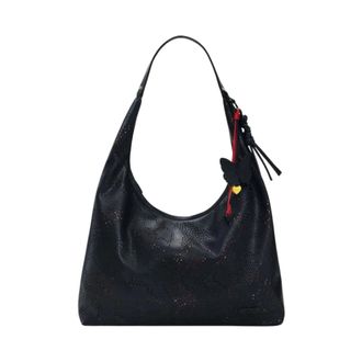 Desigual Borsa media traforata con fiori - - Bags - Damen - Schwarzk - ONE SIZE