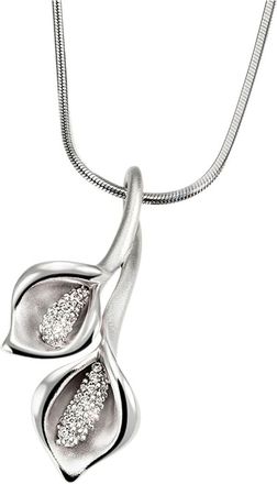 Goldmaid Anh&auml;nger mit Kette 925 Sterling Silber Geb&uuml;rstet Zirkonia wei&szlig;