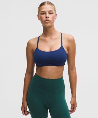lululemon Wunder Train Racer-BH mit Tr&auml;gern Leichter Halt C/D-Cups f&uuml;r Frauen - Gr&ouml;&szlig;e 10 in Clubhouse Blue