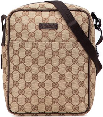 Gucci Hobo Bags - GG Canvas Crossbody - Gr. unisize - in Braun - f&uuml;r Damen