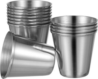 Cabilock 12 St&uuml;ck Teiliges Edelstahl Schnapsgl&auml;ser Langlebig Rostfrei Bruchsicher Tragbar f&uuml;r Whisky Wodka Lik&ouml;r Bar Zuhause Party