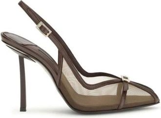 Le Silla Femme, Chaussures, Brun, Taille: 36 1/2 EU Escarpins &agrave; Plateforme en Nylon avec Talon Aiguille