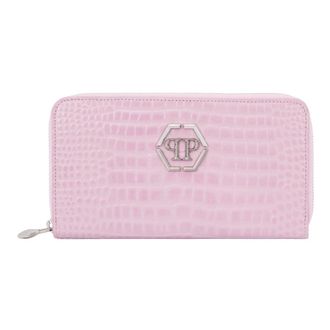 Philipp Plein Femme, Accessoires, Rose, Taille: ONE Size Rounded Zip Wallet Cocco