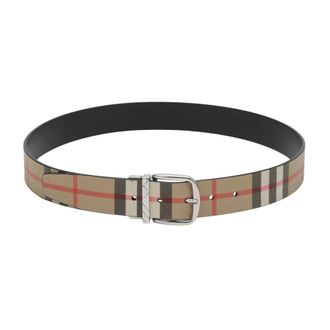 Burberry Homme, Accessoires, Beige, Taille: 90 CM Ceinture R&eacute;versible avec Boucle &agrave; Motif Check