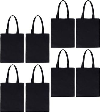NUOBESTY TOBBOMEY Lot de 8 Paquet en Toile Noire 40X35 CM avec Poign&eacute;es Cabas Vierges pour Sublimation Transfert Thermique et Graffiti Paquet Fourre-Tout R&eacute;uti