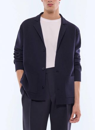 Fursac Cardigan col tailleur en laine et coton - Taille XXL - Homme