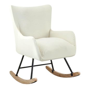 Generic Schaukelstuhlbezug f&uuml;r Kinderzimmer Stretch Bezug f&uuml;r Gleitst&uuml;hle bedruckter Schaukelstuhl Schonbezug f&uuml;r Wohnzimmer Schlafzimmer B&uuml;ros Beige