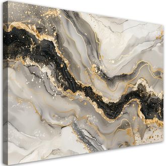 Feeby Leinwand Bilder - Marmor mit Gold Glamour-Stil - Canvas 120x80 cm - Deko Wohnzimmer - Wandbilder Schlafzimmer - Deko Aesthetic - Wand Deko - Leinwand 