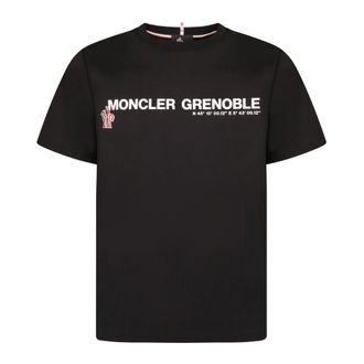 Moncler Kurzarm-Baumwoll-T-Shirt - - Tops - Herren - Schwarzk - XL