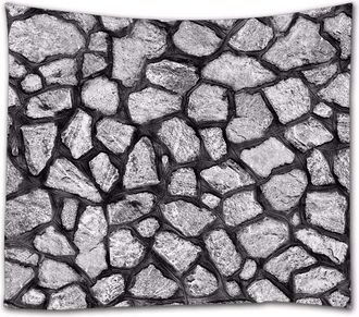 A.Monamour Wandteppich Beton Ziegelsteinmauer Textur Hintergrund Tuch Mandala Boho Hippie Psychedelic Tapisserie Wandbehang Wanddekoration Modern Abstrakte Kunst