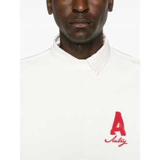 Autry Logo-Embroidered Fleece Cotton Sweatshirt - White