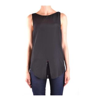 Dondup Seidenmischung &Auml;rmelloses Tanktop - - Tops - Damen - Schwarzk - XS