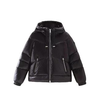 Woolrich Schwarze Daunenjacke mit Kapuze - - Jackets - Damen - Schwarzk - S