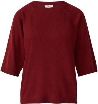 s.Oliver Kurzarmpullover Strickpullover Leichter Kurzarm-Strickpullover