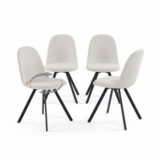 Furniture R FurnitureR Lot de 4 chaises de salle &agrave; manger, chaises pivotantes &agrave; 360&deg; sans accoudoirs avec pieds en m&eacute;tal, chaises de cuisine &eacute;l&eacute;gantes pour