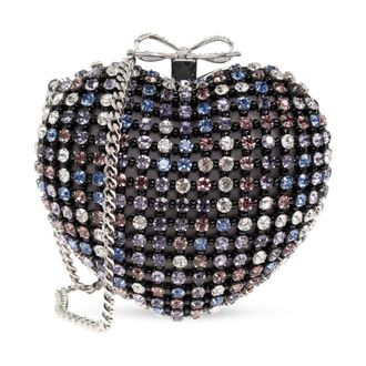 Self Portrait Multi Crystal Heart Clutch - - Bags - Damen - Schwarzk - ONE SIZE