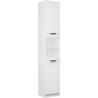 vidaXL Badschrank Wei&szlig; 32x34x188,5 cm Holzwerkstoff - Vidaxl