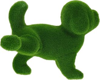 Yarnow Garten Hund Figur Beflockt 25X19.5X15.8Cm Realistische Welpen Dekoration Gr&uuml;n F&uuml;r Innenhof Balkon Wohnzimmer Gartendeko Tier Ornament