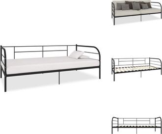 vidaXL Tagesbett-Rahmen Schwarz Metall 90&times;200 cm - Tagesbett - Schlafsofa - G&auml;stebett - Metallbett - Doppelbett