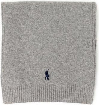 Polo Ralph Lauren Echarpe droit brod&eacute; en laine m&eacute;rinos