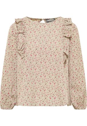 Dreimaster Dreimaster Blusenshirt Damen Wollweiss Rot Mehrfarbig