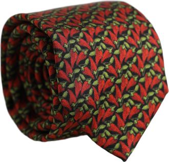 Dolce & Gabbana Chili Peppers Silk Necktie - Red