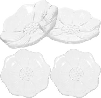 Garneck 4st&uuml;cke Teiliges Glas Untersetzer Hitzeisolierende Glasuntersetzer Als Teetassen Unterteller Klare Tassenplatten F&uuml;r Tee Dessert Und Vielseitige Tisch