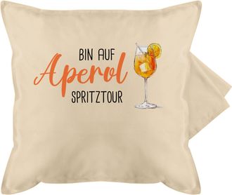 Shirtracer Kissenbezug - Karneval & Fasching - Kissen - Bin auf Aperol Spritztour I JGA I M&auml;delsabend I Spritz Tour - 50 x 50 cm - Beige Natur - karnevalskissen 