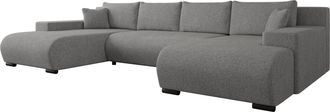 Mirjan24 Ecksofa Nojan, Eckcouch Couch mit Schlaffunktion und Bettkasten, Wohnlandschaft in U-Form, Komfortables Sofa mit Zwei Ottomane (Velo 635)