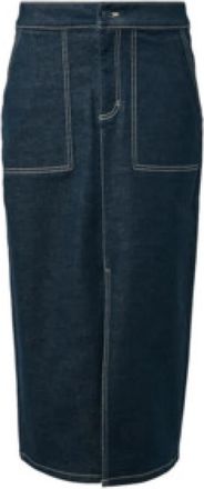 Comma Blauer Erwachsenen Rock Stilvolles Design - - Skirts - Damen - Blau - S