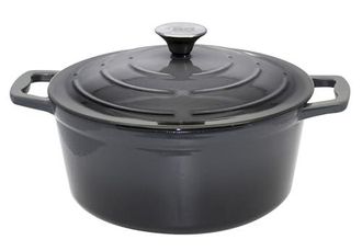 ELO 3362626 cocotte en fonte émaillée antiadhésive avec couvercle, gris classique, passe au four, marmite tous feux, faitout induction 26 cm 4.5 L, 4 à 6 