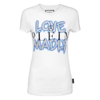 Philipp Plein Femme, Tops, Blanc, Taille: 42 FR T-Shirt Pure avec Cristaux