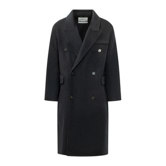 Amaranto Langer Zweireihiger Mantel - - Coats - Herren - Blau - XL