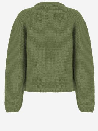 Babe & Tess Girls Alpaca Blend Cardigan Green Acrylic Sweater