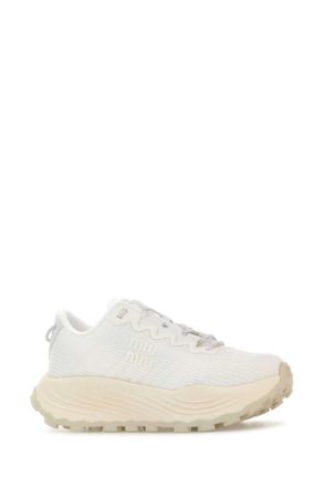 Miu Miu Womens White Fabric Sneakers Bianco