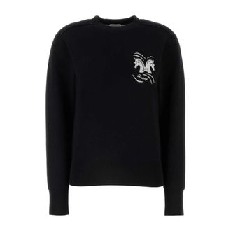 Burberry Stretch Wollmischpullover - - Knitwear - Damen - Schwarzk - M