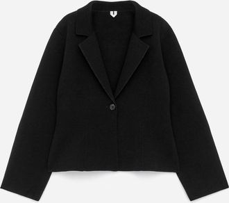 Arket Strickjacke Aus Wolle Und Baumwolle -Schwarz