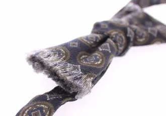 Dolce & Gabbana Silk Baroque Bow Tie - Blue