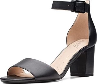 Clarks Deva Mae Sandales en cuir Noir Taille 7, Noir