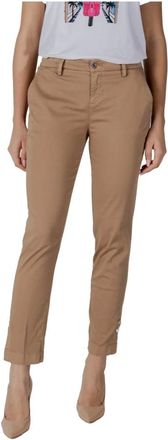 Liu Jo Femme, Pantalons, Beige, Taille: W32 Pantalon Uni avec Fermeture &Eacute;clair et Bouton et Poches