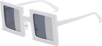 Generic Lunettes de soleil tendance pour femmes, lunettes de soleil rétro double couleur UV400 pour hommes, lunettes de soleil dextérieur tendance, blanc gris