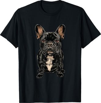 Whyitsme Design Schwarze franz&ouml;sische Bulldogge Illustration T-Shirt