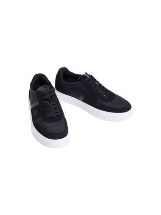 Calvin Klein Jeans Sneaker CALVIN KLEIN JEANS CLASSIC CUPS LACE MIX EMB TONGUE, Herren, Gr. 45, schwarz, wei&szlig;, Leder, Lederimitat, Schuhe Sneaker, Schn&uuml;rschuh, Basket-Sn