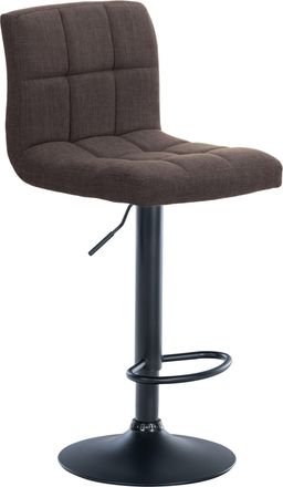 Clp Barhocker Calma Stoff I Barstuhl Höhenverstellbar I Um 360° Drehbar Mit Rückenlehne Für Bistro Und Küche, Farbe:braun, Gestell Farbe:schwarz