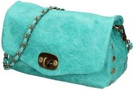 Gave Lux Sac &agrave; bandouli&egrave;re pour femme en cuir v&eacute;ritable Made in Italy 25x15x11 cm GLX228104323FBG, turquoise, Taille unique